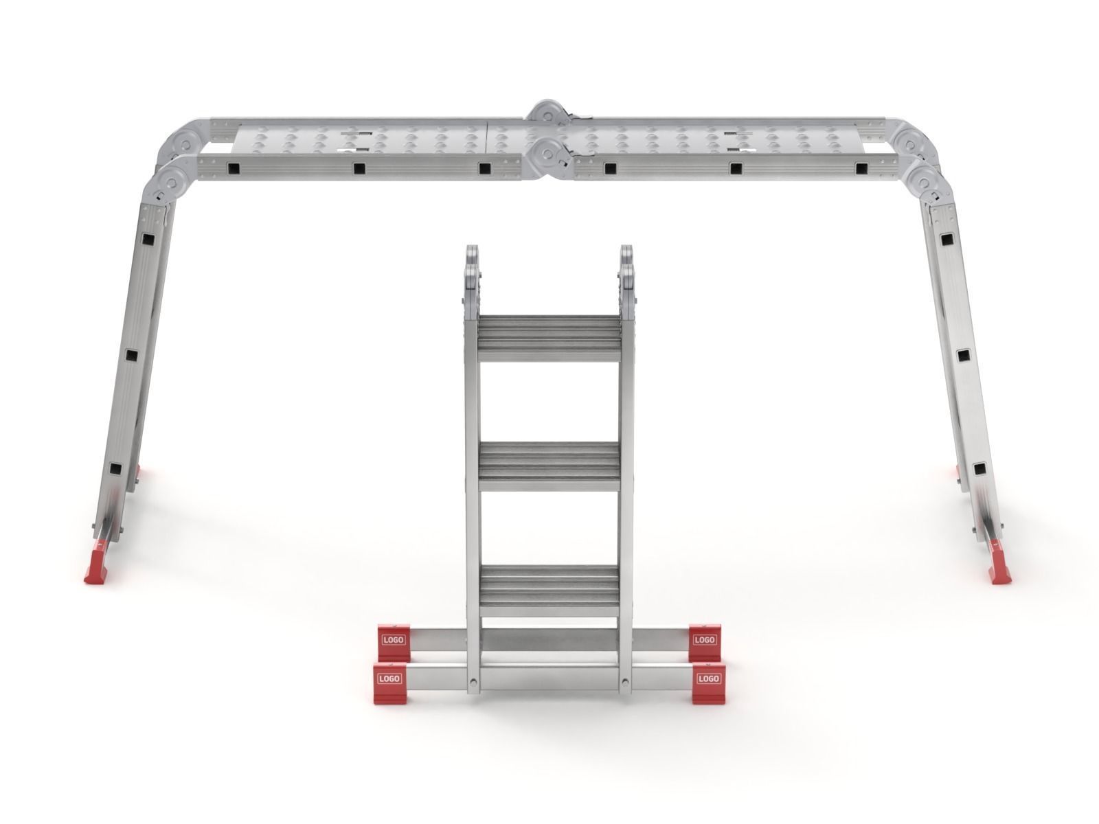 Multifunctional Aluminium Ladder 3D model rigged | CGTrader