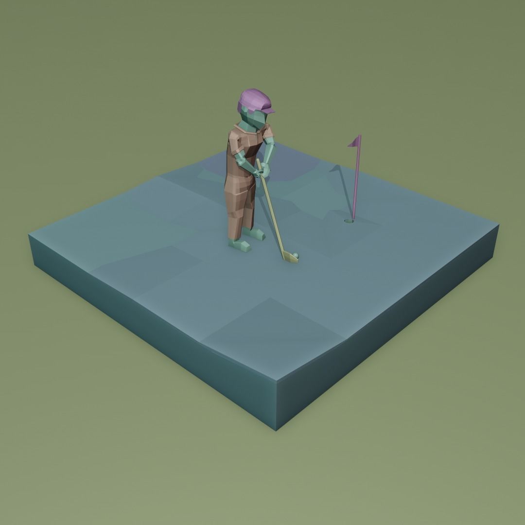 3D model Golf Playing VR / AR / low-poly | CGTrader