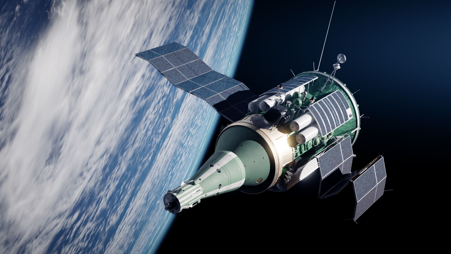 Soviet TKS Spacecraft 3D model rigged | CGTrader