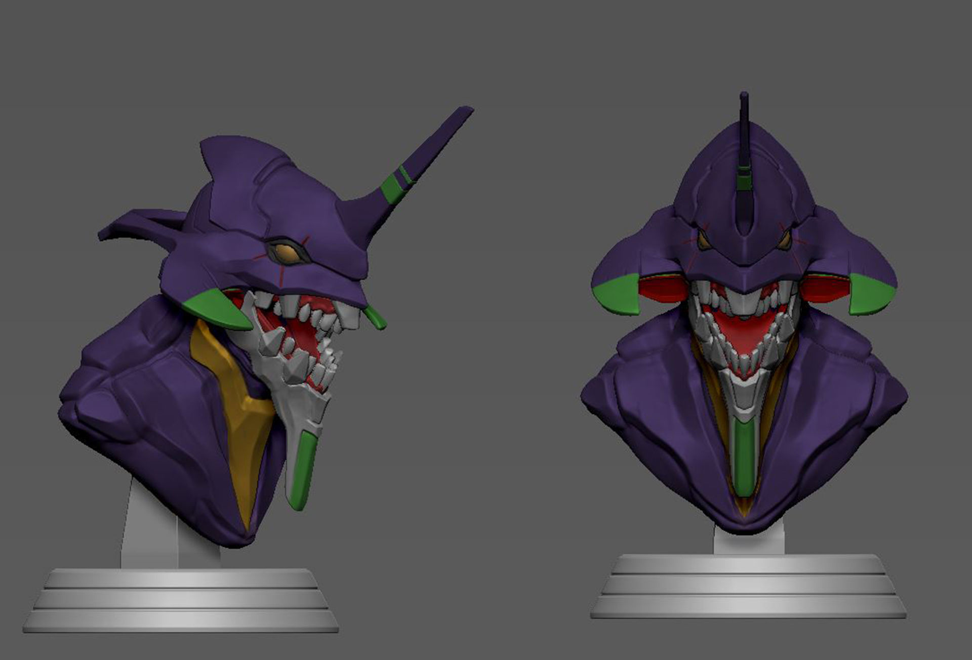 Evangelion EVA01 Bust 3D model 3D printable | CGTrader