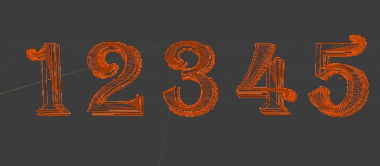 fonts number 1-10 free 3D model | CGTrader
