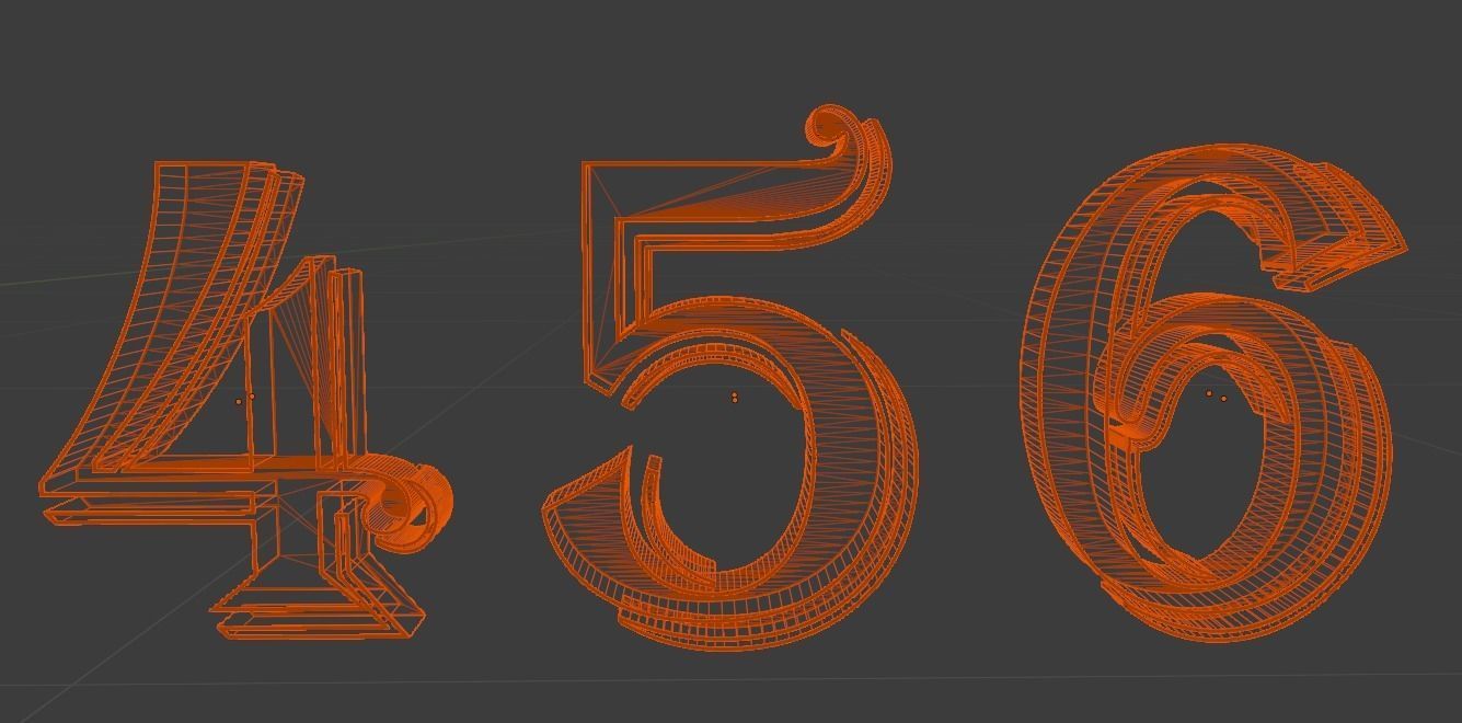 fonts number 1-10 free 3D model | CGTrader