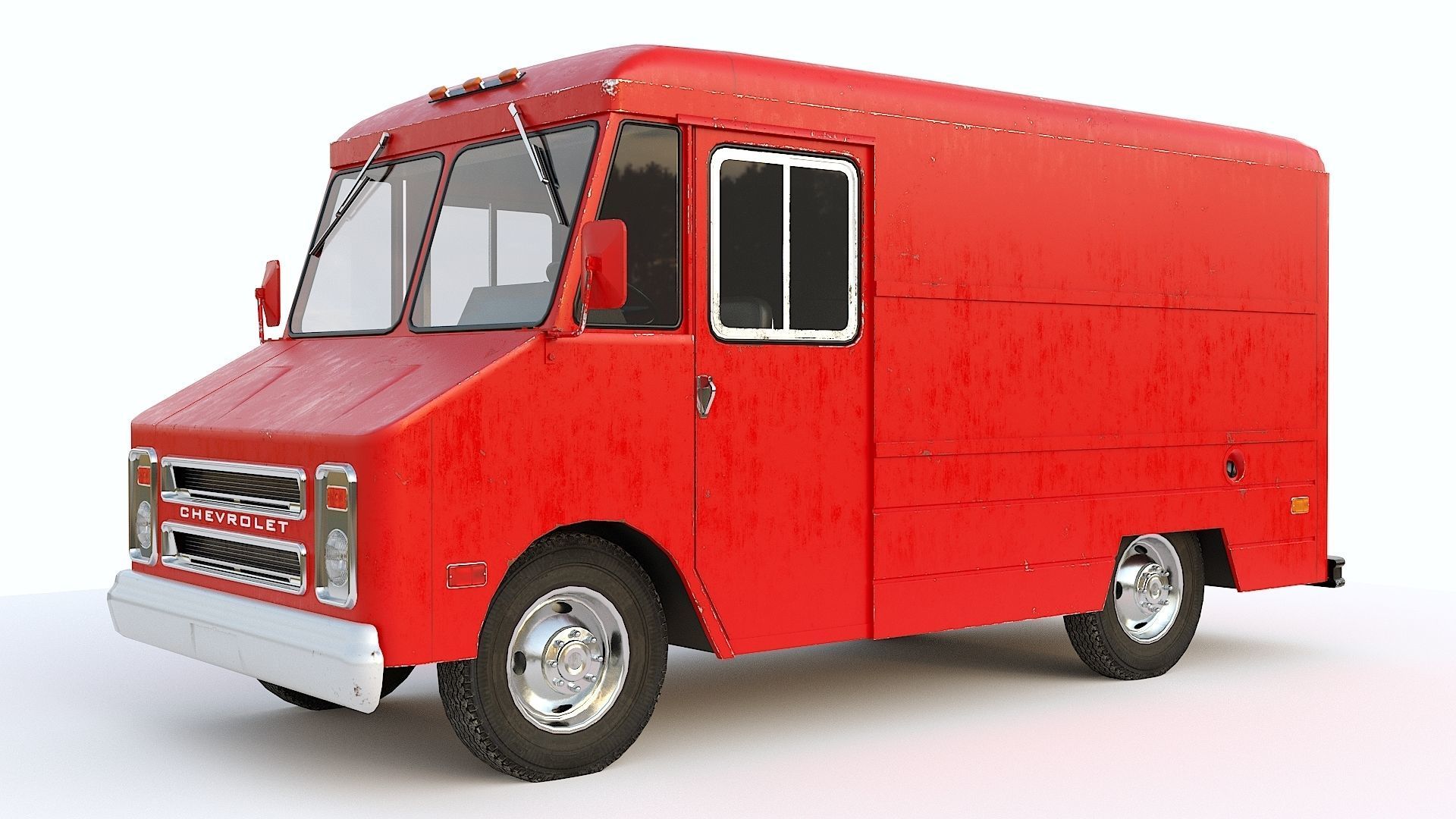 3D model Chevrolet P30 step van Red 1980s VR / AR / low-poly | CGTrader