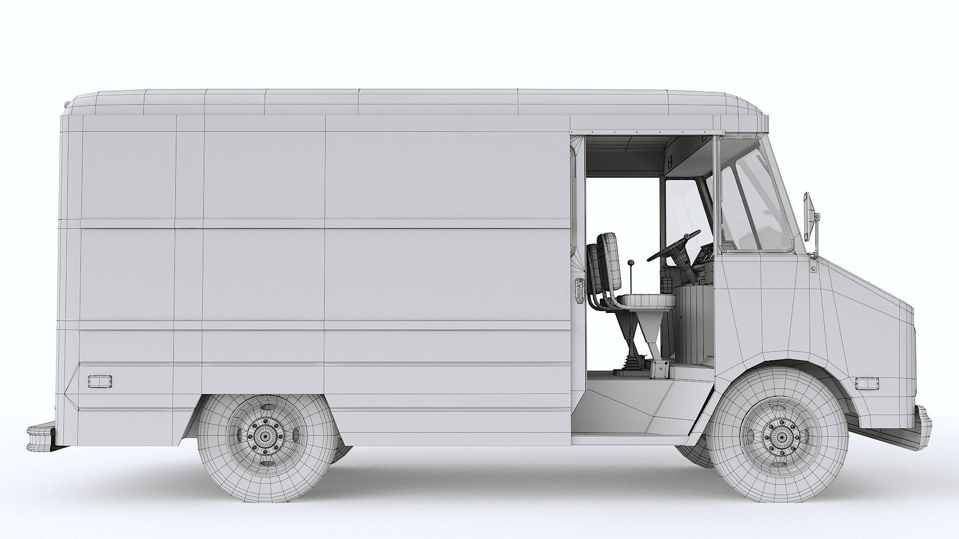 3D model Chevrolet P30 step van Red 1980s VR / AR / low-poly | CGTrader