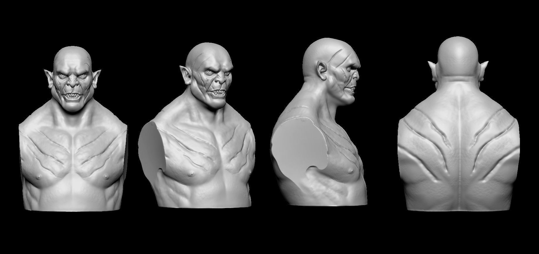Azog The Defiler Bust Fan Art 3D model 3D printable | CGTrader