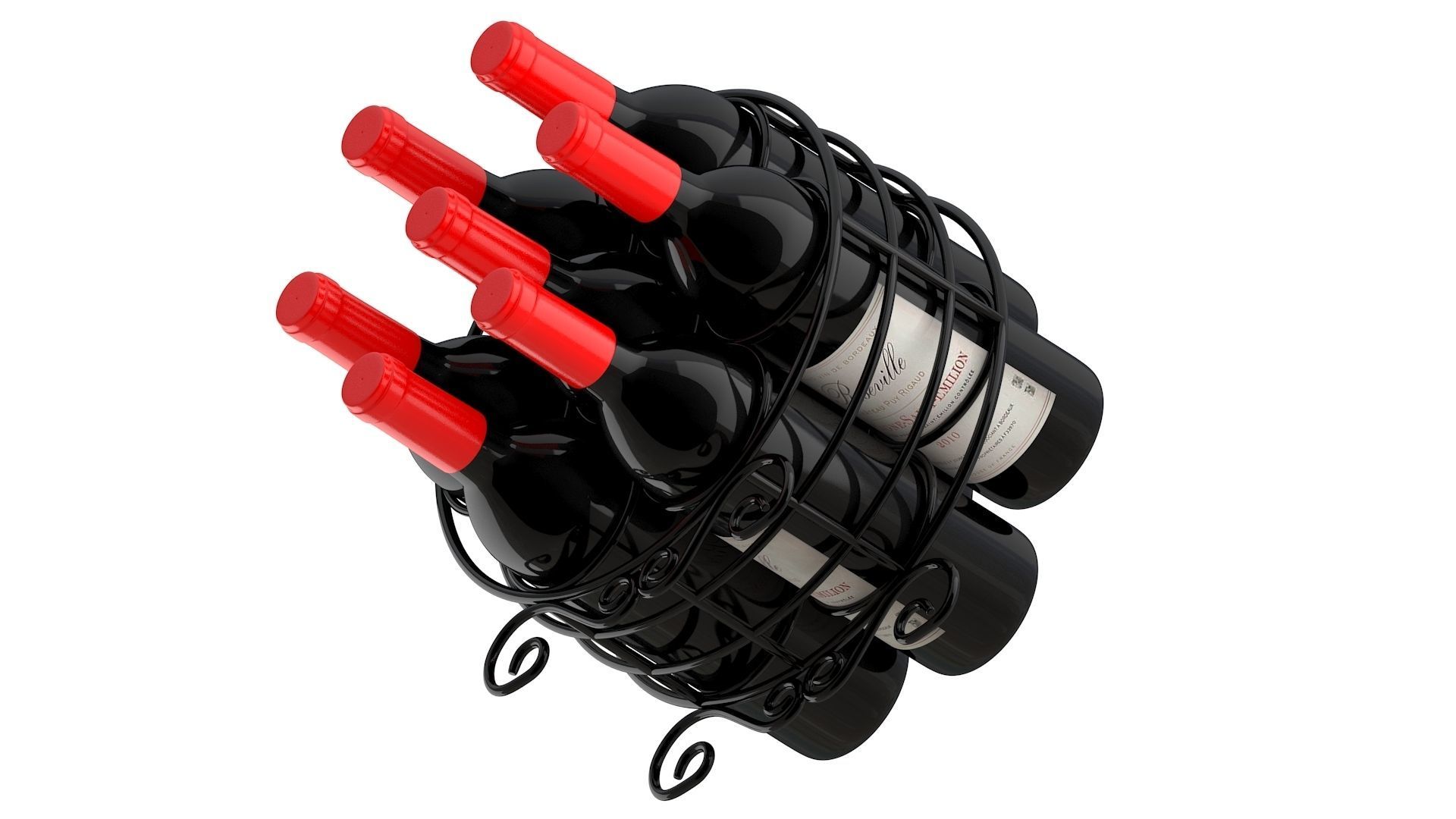 Circular Wine Rack Wine Bottles 3D model | CGTrader
