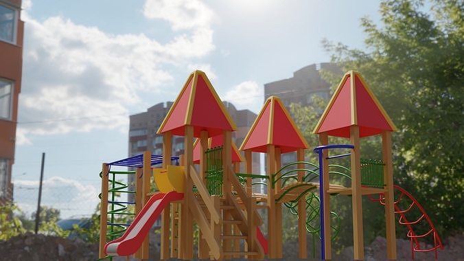 3D model Low-Poly Playground VR / AR / low-poly | CGTrader