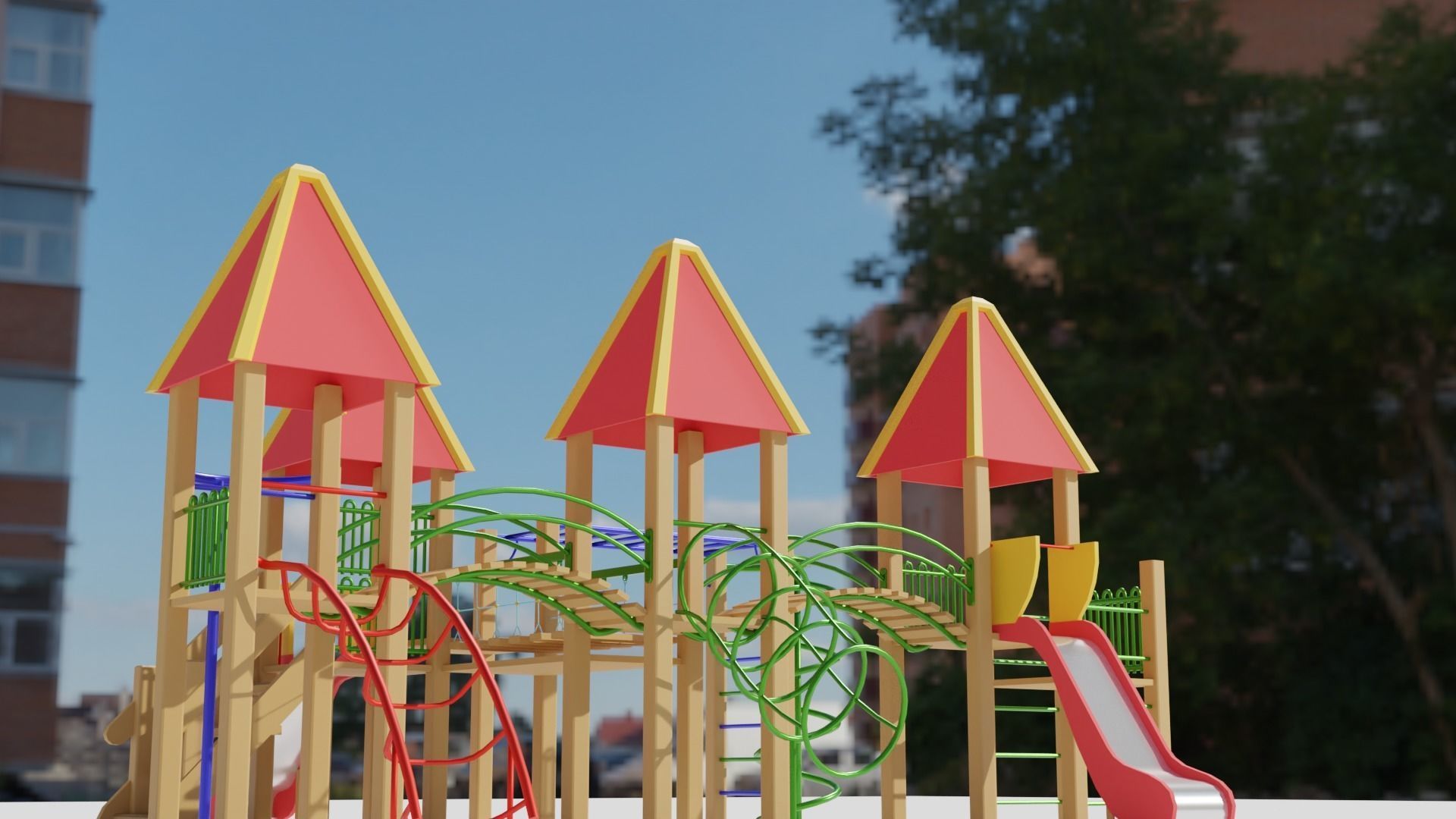 3D model Low-Poly Playground VR / AR / low-poly | CGTrader