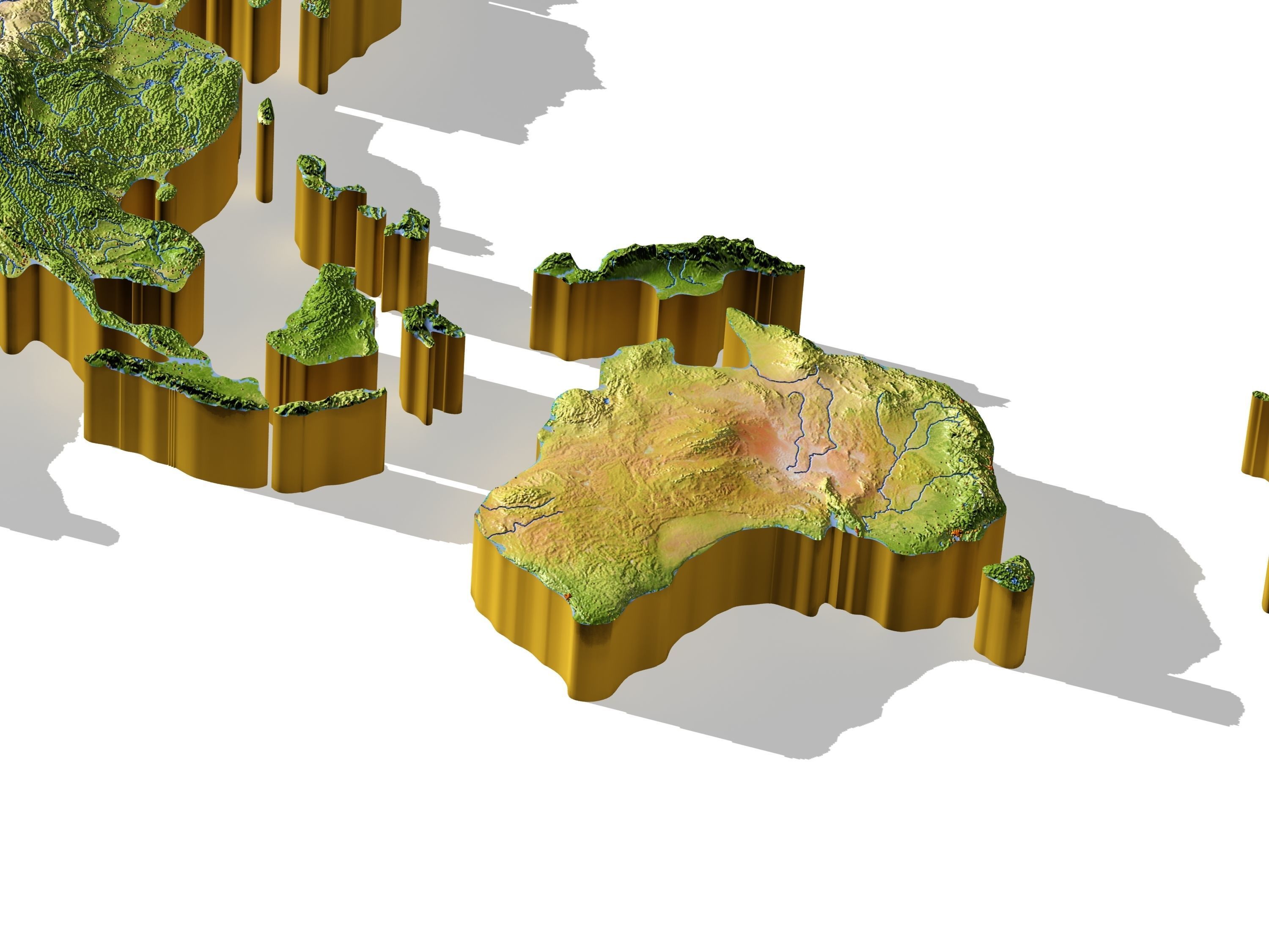 WorldMercator High resolution 3D relief maps 3D model | CGTrader