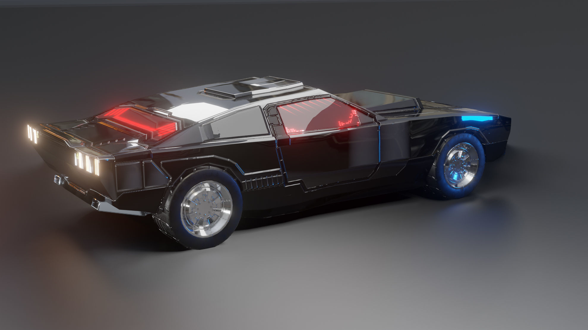 3D model 6 Low-Polly Futuristic PBR Vehicle Pack VR / AR / low-poly ...