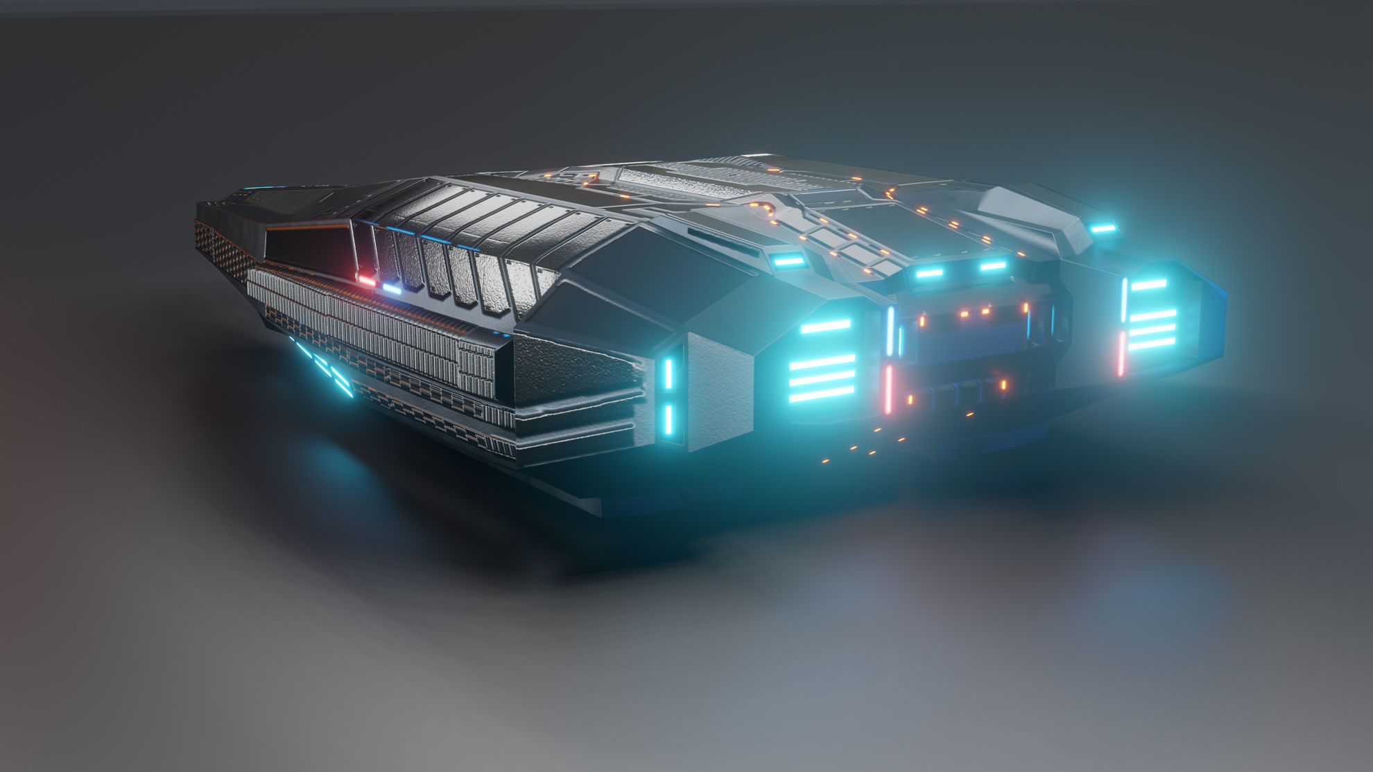 3D model 6 Low-Polly Futuristic PBR Vehicle Pack VR / AR / low-poly ...