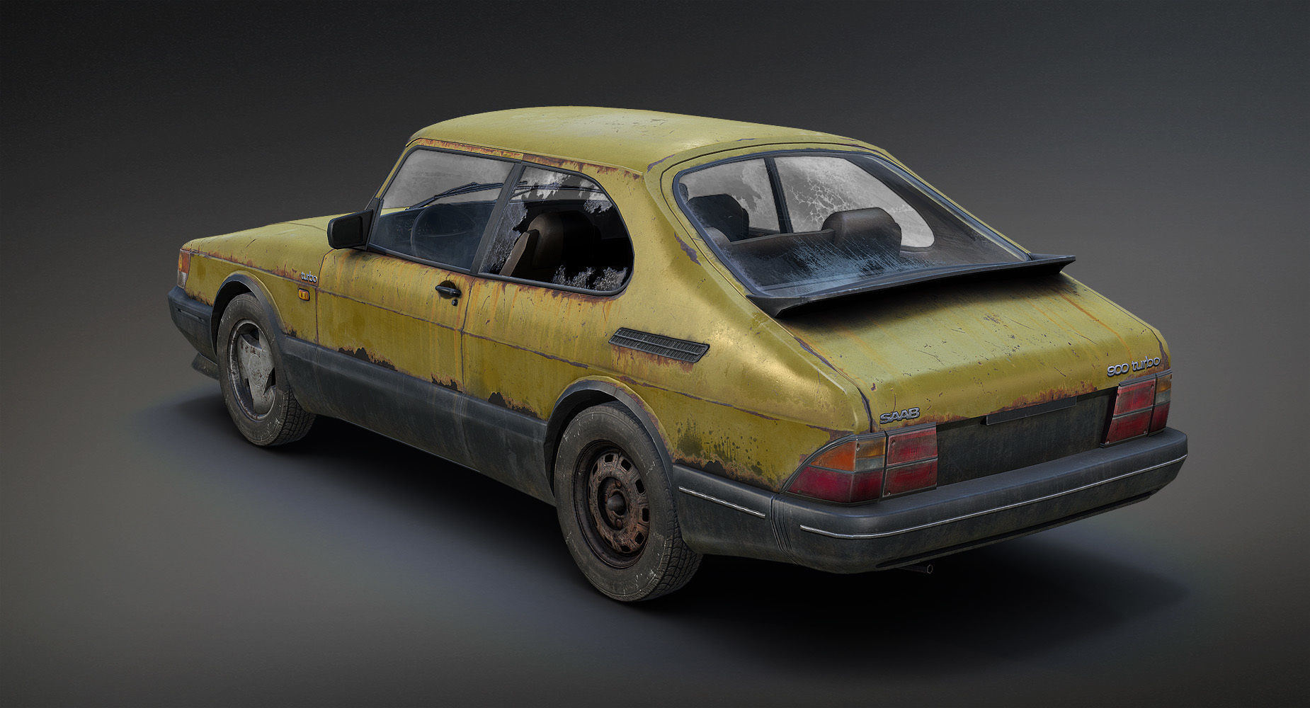 3D model Saab 900 Turbo Rusty VR / AR / low-poly | CGTrader