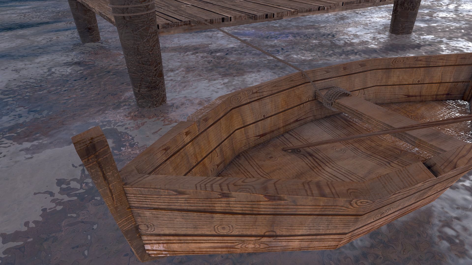 Low Poly Port person on platform in sand free VR / AR / low-poly 3D ...