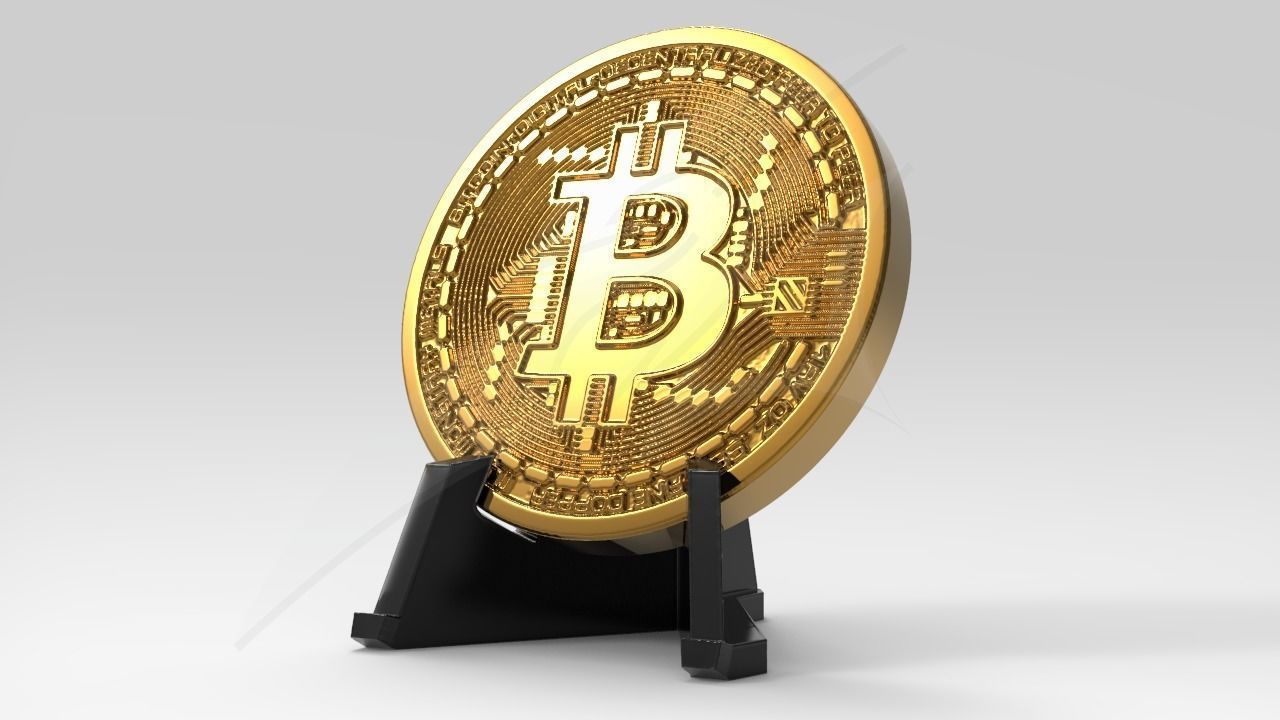 Bitcoin Desktop Sign Size 3D model 3D printable | CGTrader