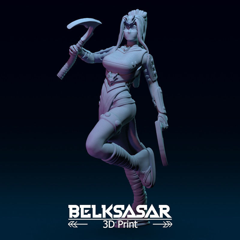 Killer Girl in Dynamic Pose 3D model 3D printable | CGTrader