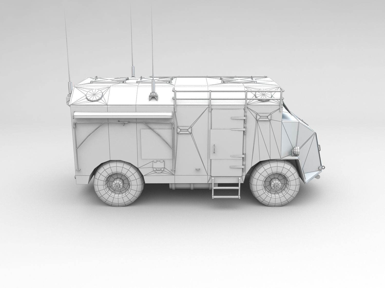 3D model Low Poly AEC Dorchester Armoured Command Vehicle VR / AR / low ...