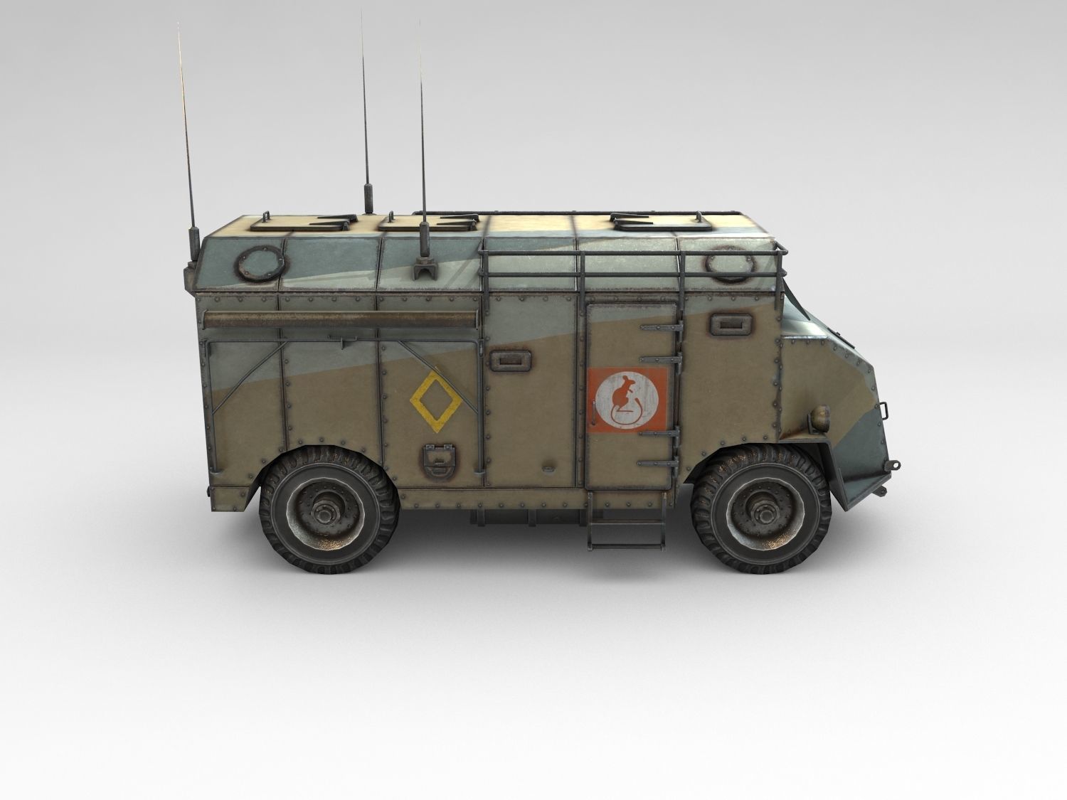 3D model Low Poly AEC Dorchester Armoured Command Vehicle VR / AR / low ...