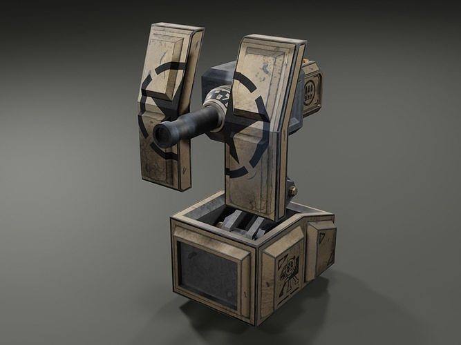 3D model Foldable turret VR / AR / low-poly | CGTrader