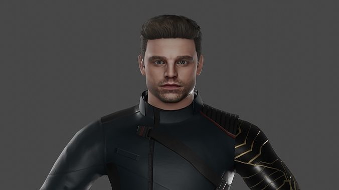 3D model Winter Soldier - Sebastian Stan - Low Poly VR / AR / low-poly ...