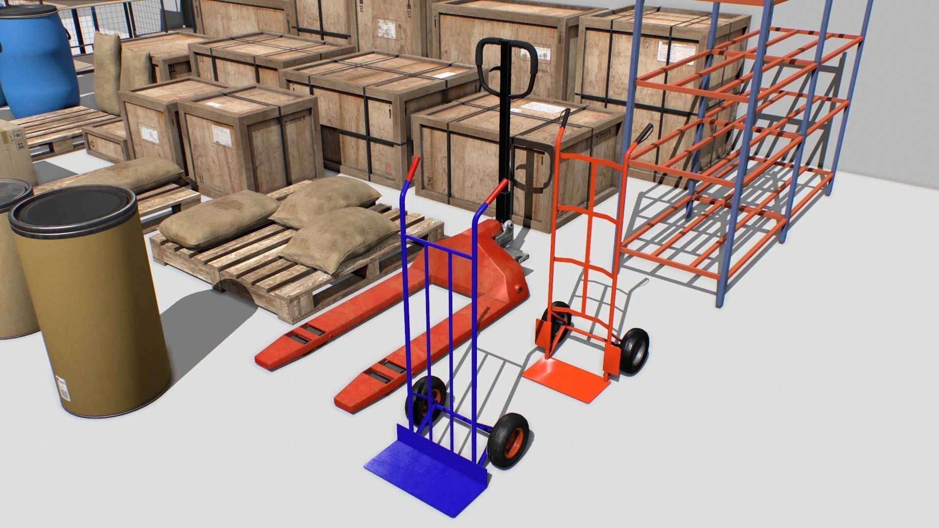 3D model Warehouse Props Pack 1 unreal asset VR / AR / low-poly | CGTrader