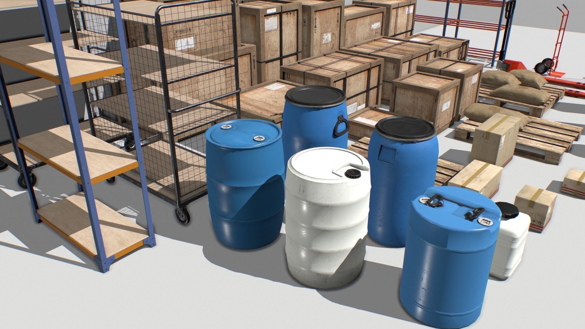 3D model Warehouse Props Pack 1 unreal asset VR / AR / low-poly | CGTrader