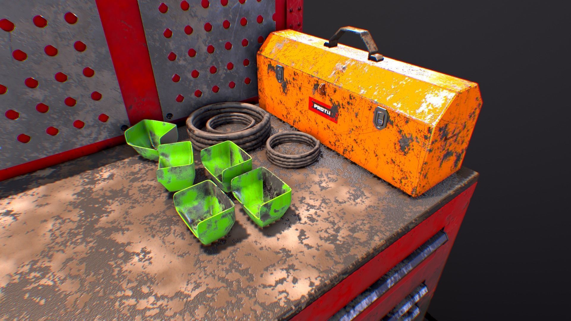 3D model Old Workbench - Game Ready VR / AR / low-poly | CGTrader