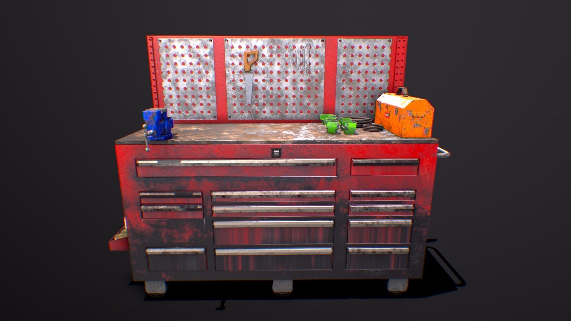 3D model Old Workbench - Game Ready VR / AR / low-poly | CGTrader