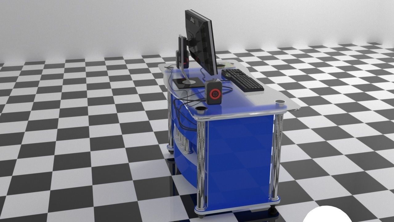 computer setup 3D model animated | CGTrader