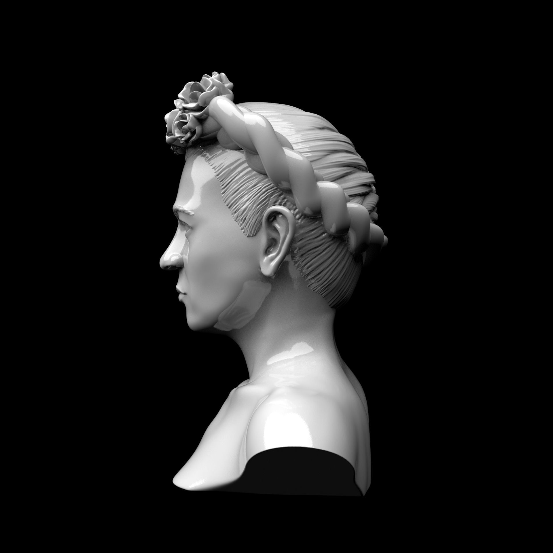 Frida Kahlo Bust STL 3D model 3D printable | CGTrader