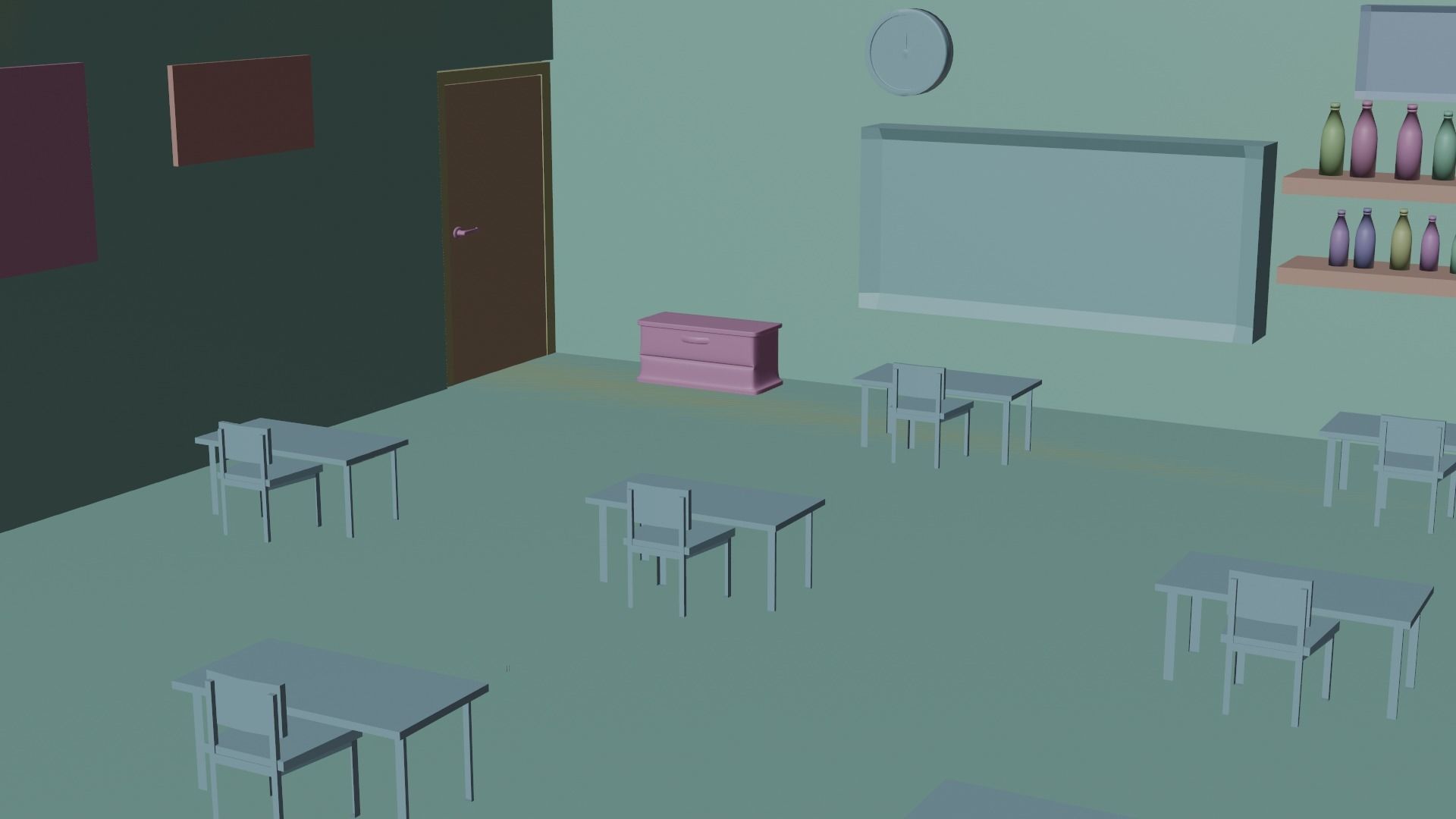 Cartoon classroom free 3D model | CGTrader