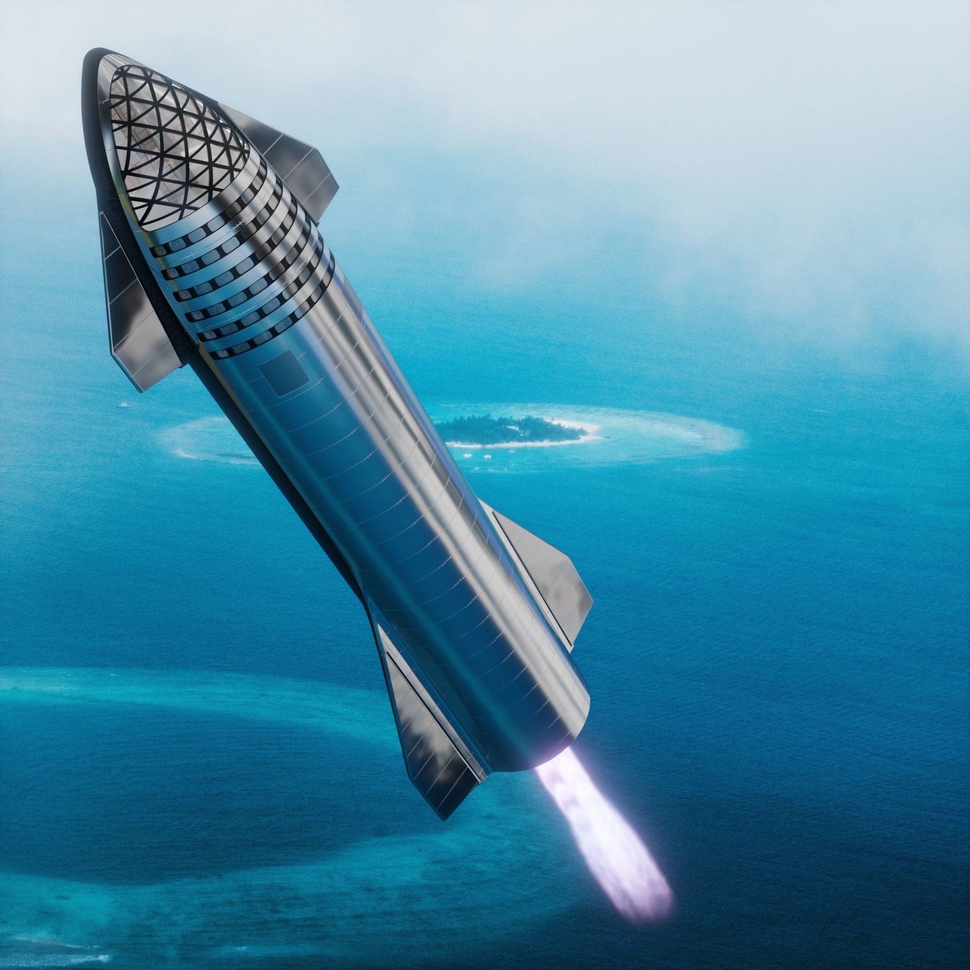 SpaceX Starship Crew Cargo and Tanker version 3D model | CGTrader
