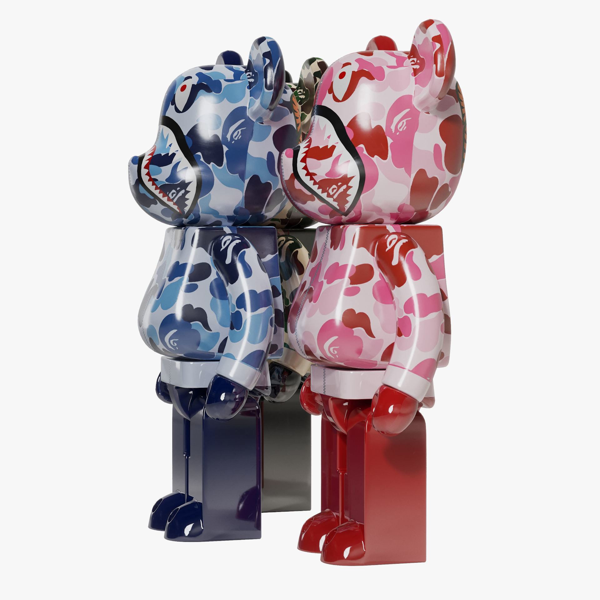 3D model Bearbrick Bape ABC Camo Shark VR / AR / low-poly | CGTrader