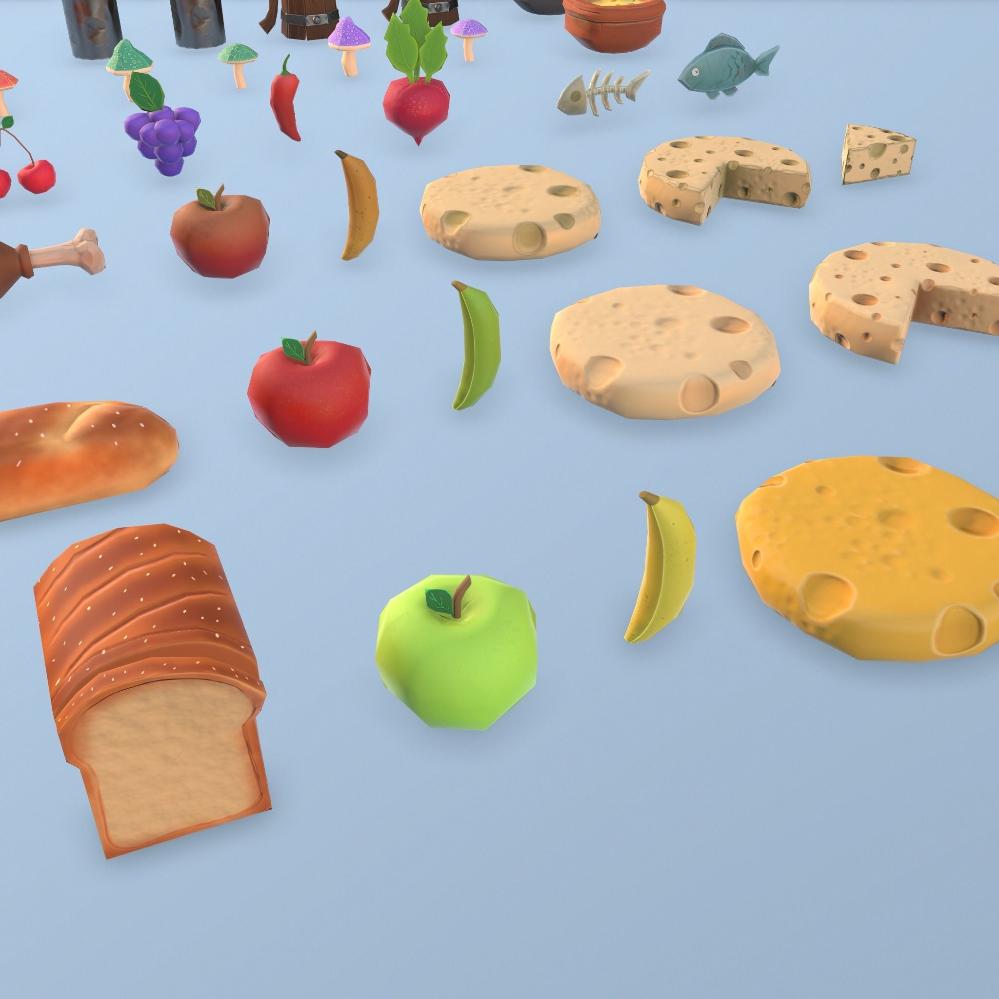 3D model Stylized Medieval - Foods VR / AR / low-poly | CGTrader