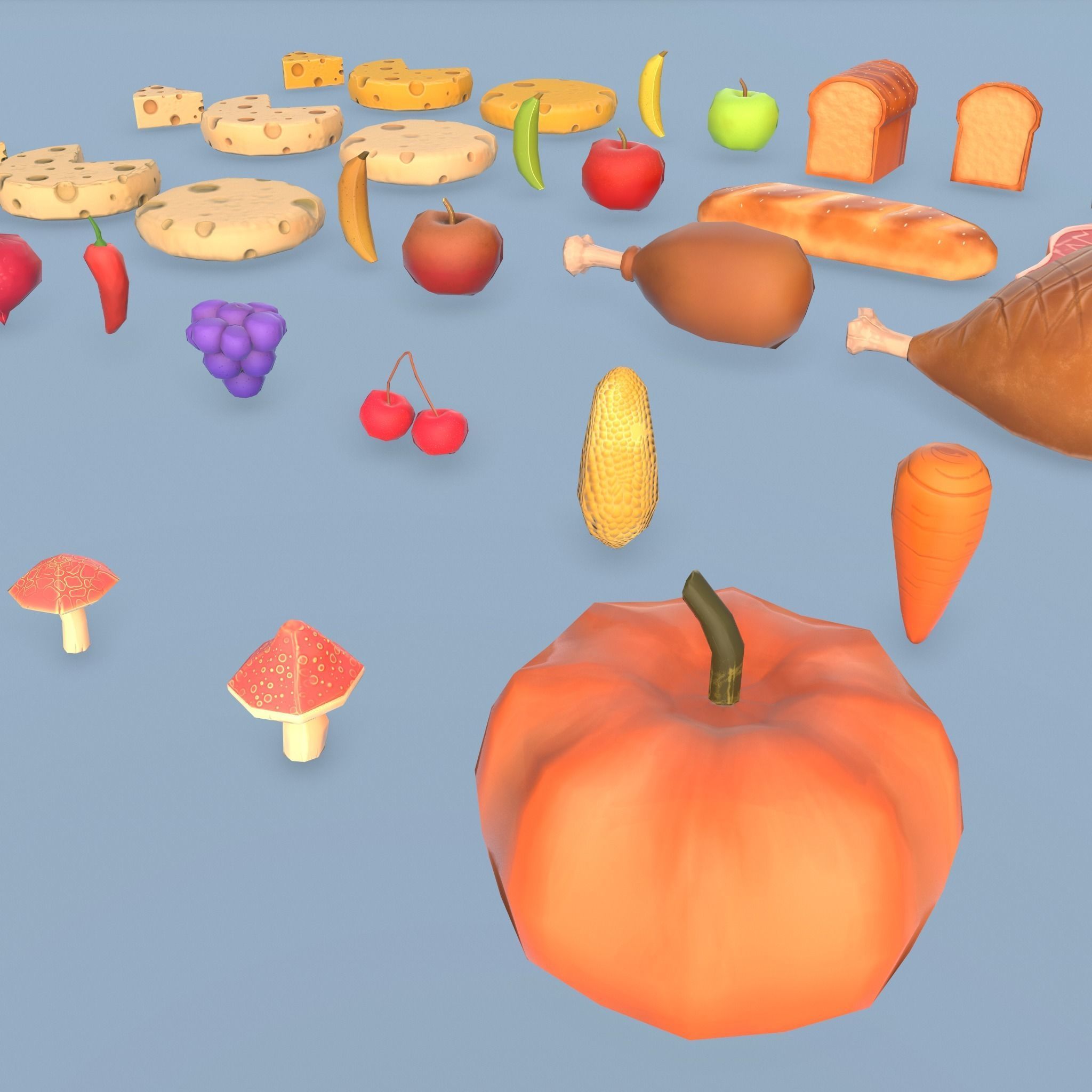 3D model Stylized Medieval - Foods VR / AR / low-poly | CGTrader