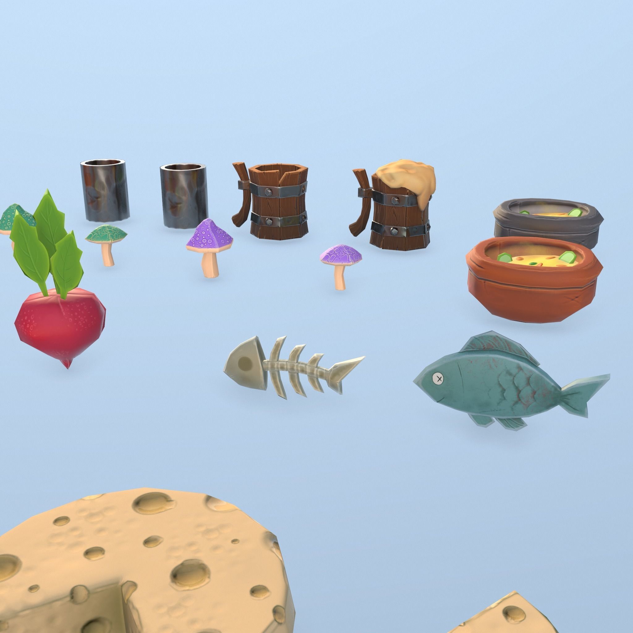 3D model Stylized Medieval - Foods VR / AR / low-poly | CGTrader