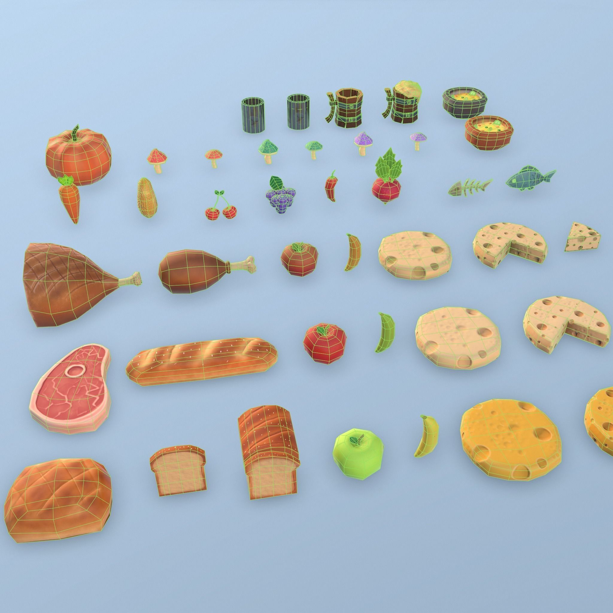 3D model Stylized Medieval - Foods VR / AR / low-poly | CGTrader