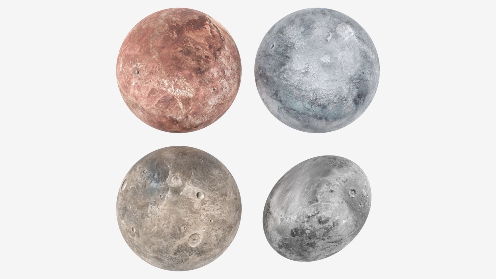 3D model Dwarf Planets Ceres Eris Makemake Haumea VR / AR / low-poly ...