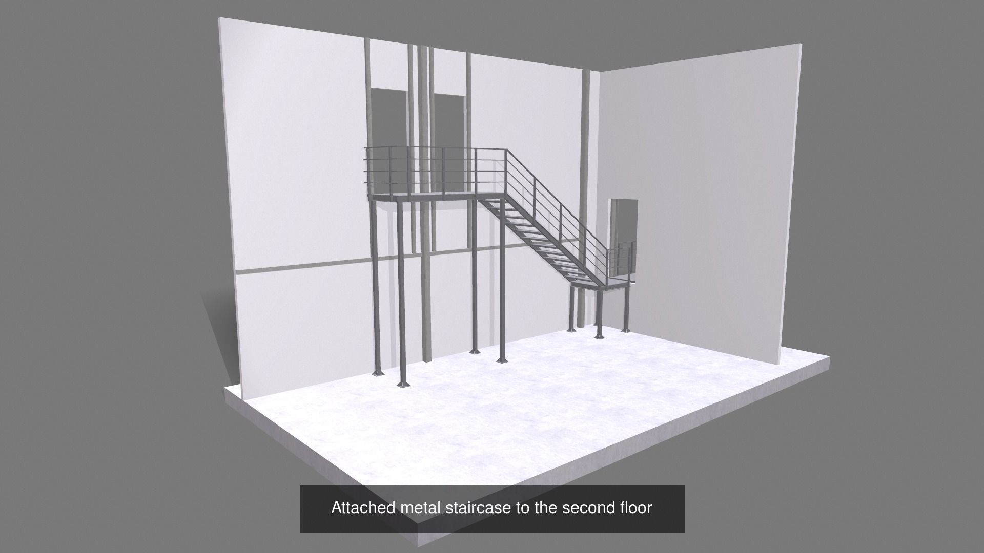 Fire ladders platforms metal staircase 3D Model Collection | CGTrader