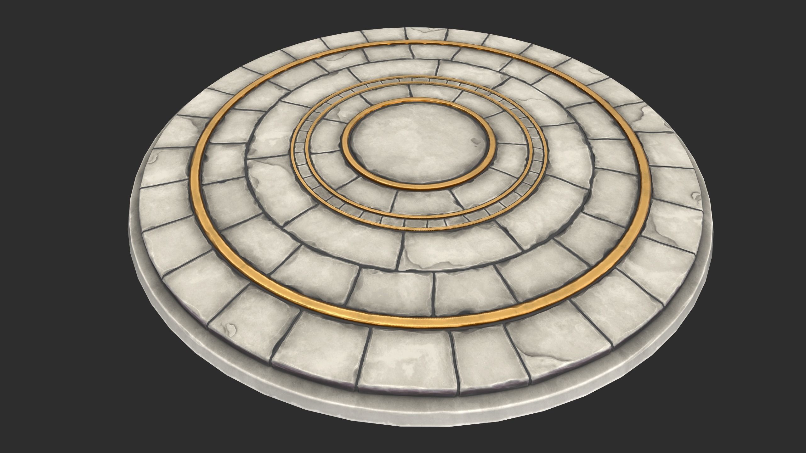 3D model Stylized Stone Floor Circle VR / AR / low-poly | CGTrader