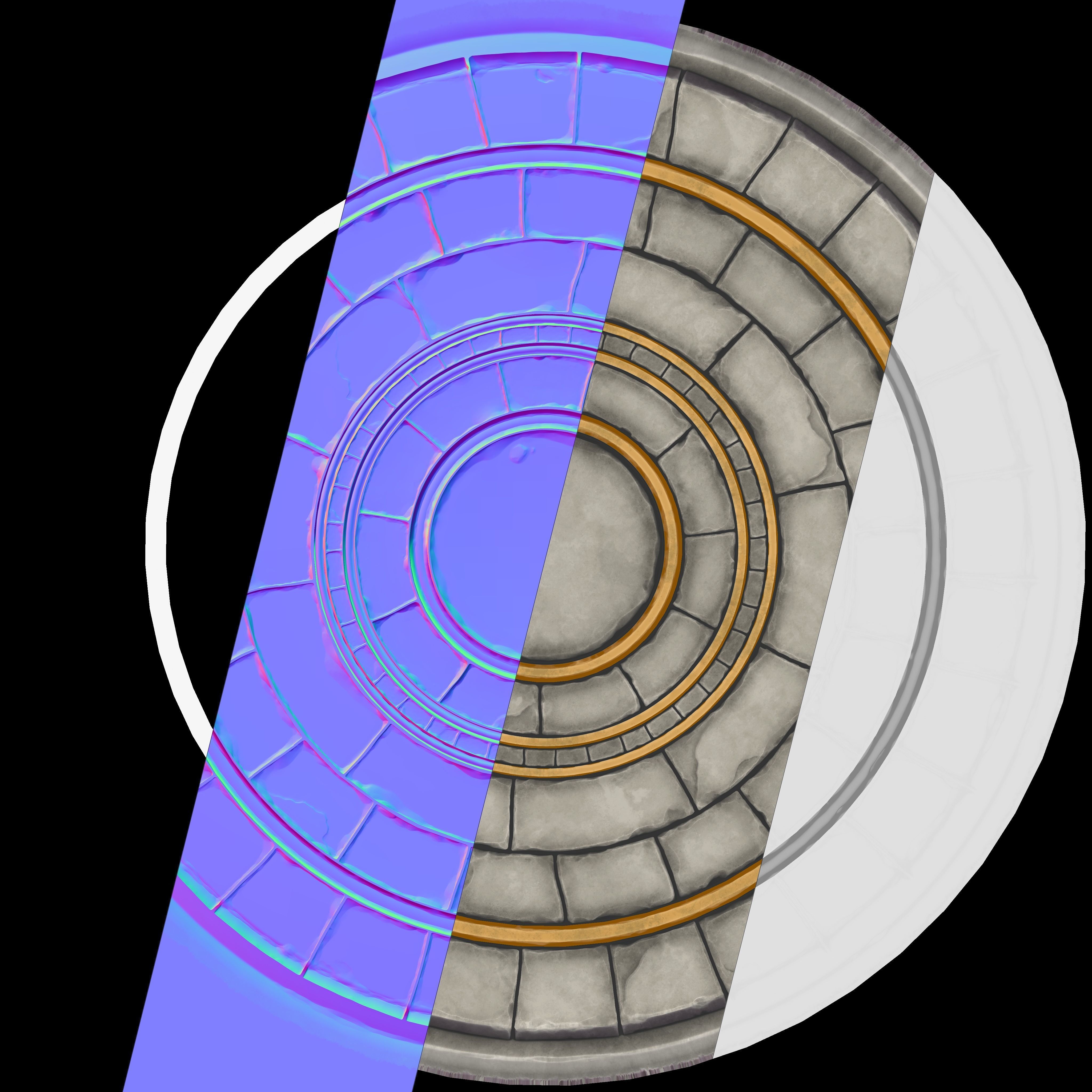 3D model Stylized Stone Floor Circle VR / AR / low-poly | CGTrader