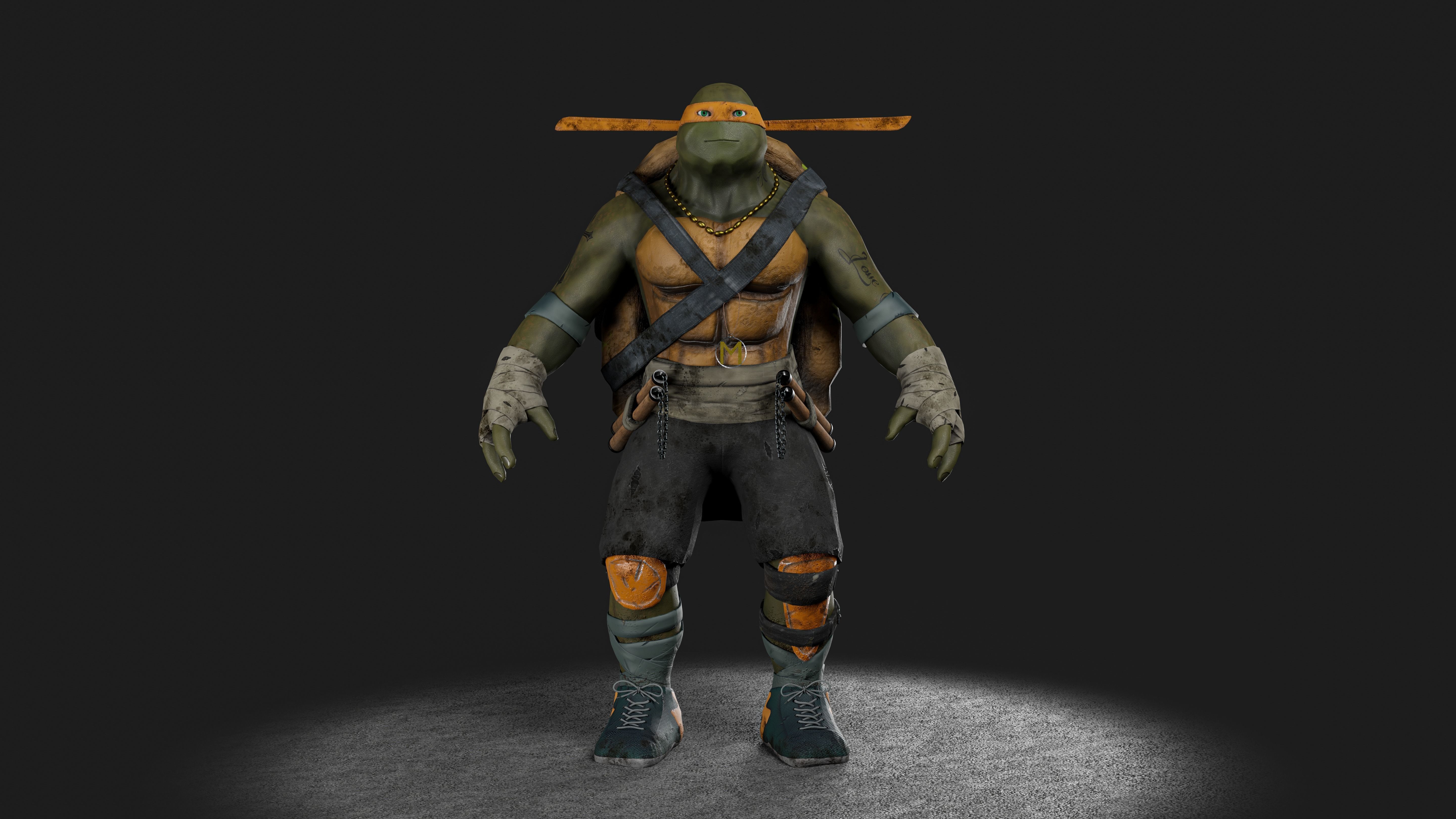 3D model TMNT Michelangelo rigged VR / AR / low-poly | CGTrader