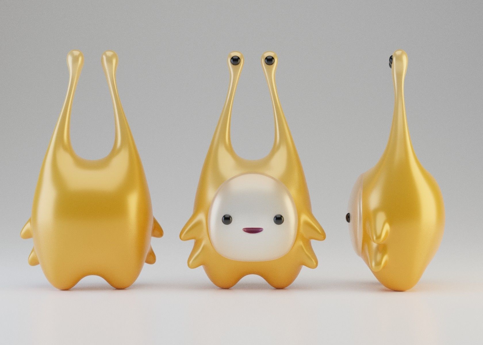 3D model Yellow mini cute creature VR / AR / low-poly | CGTrader