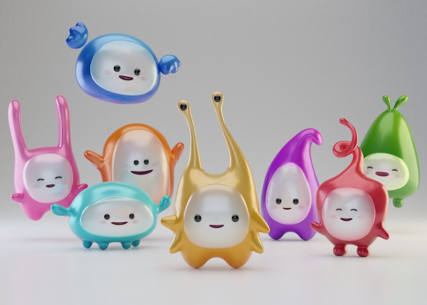 3D model Yellow mini cute creature VR / AR / low-poly | CGTrader