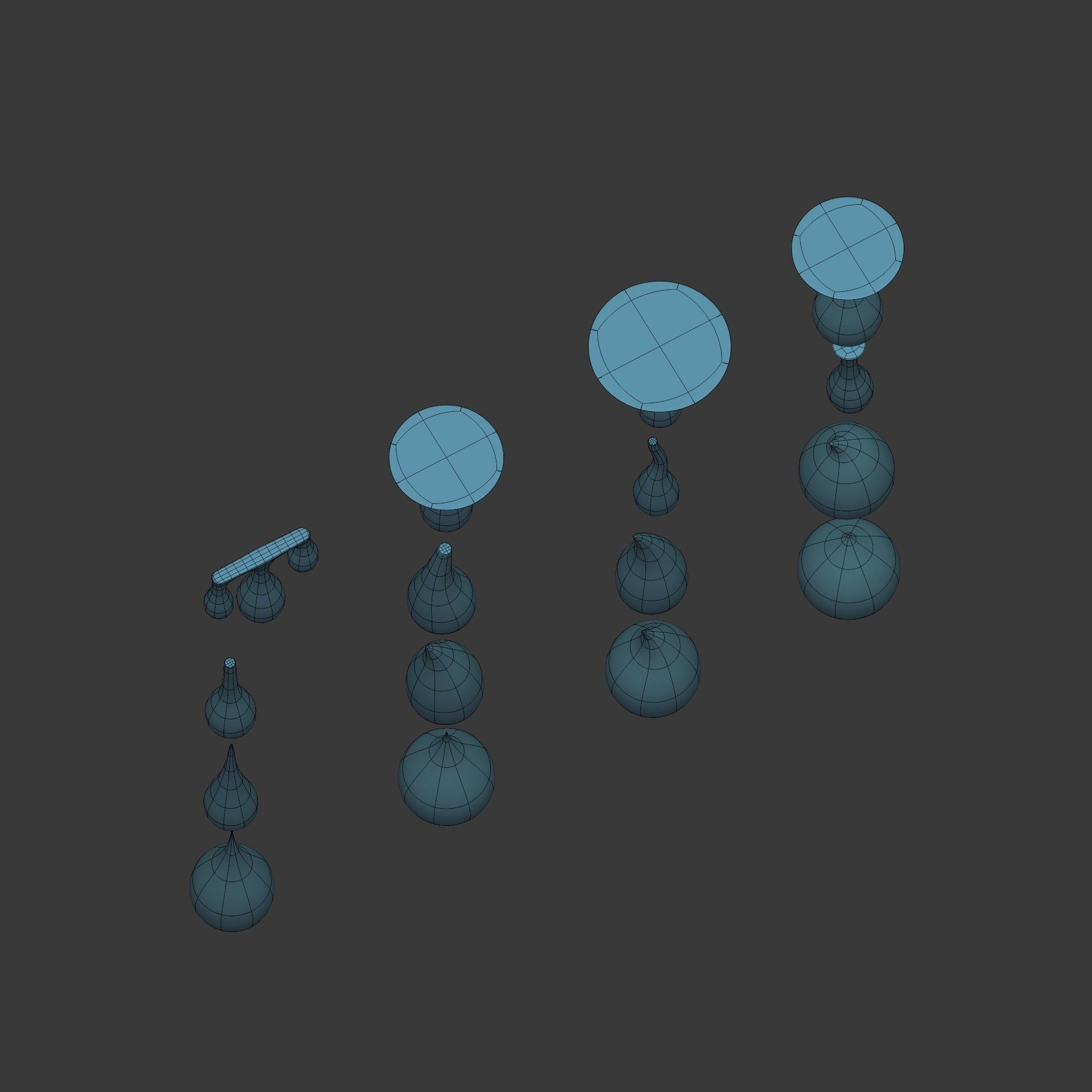 3D model Water Drops pack VR / AR / low-poly | CGTrader