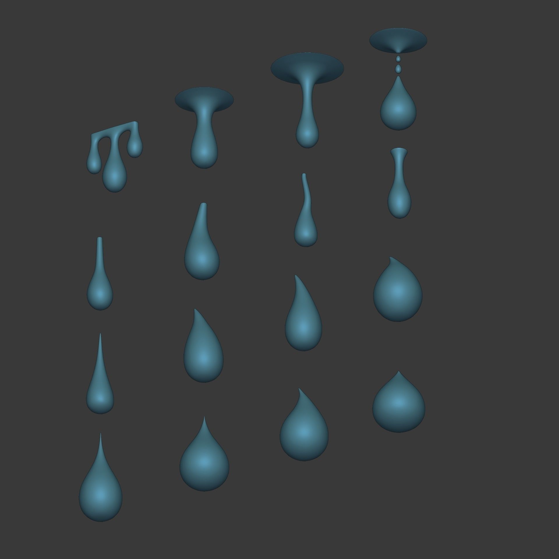 3D model Water Drops pack VR / AR / low-poly | CGTrader