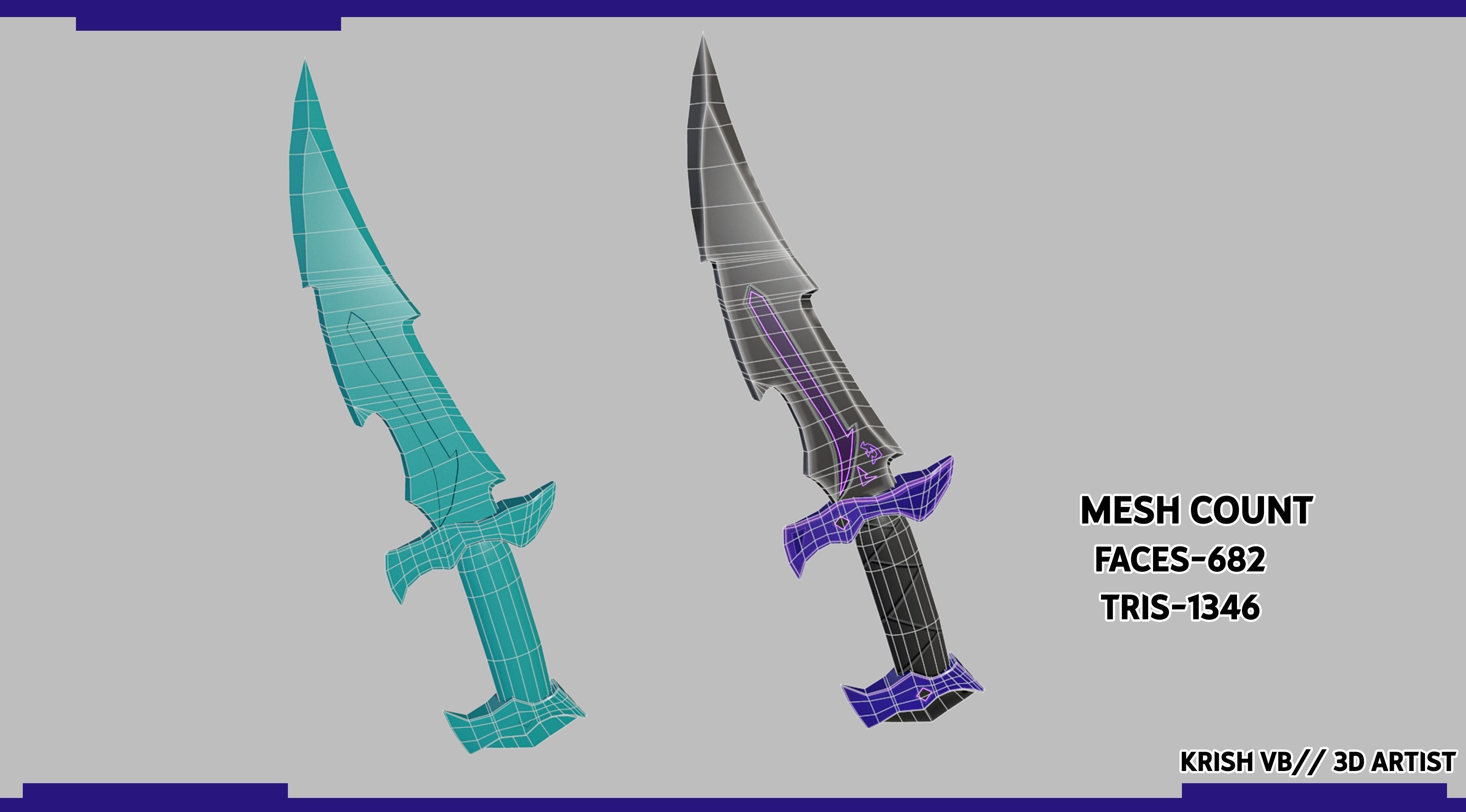 3D model Reaver knife Valorant Game ready asset VR / AR / low-poly ...