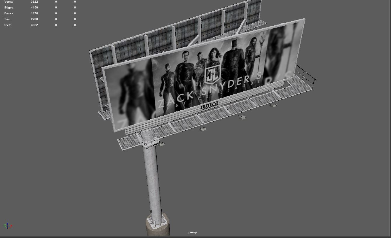 3D model Billboard 01 - Power Poles VR / AR / low-poly | CGTrader