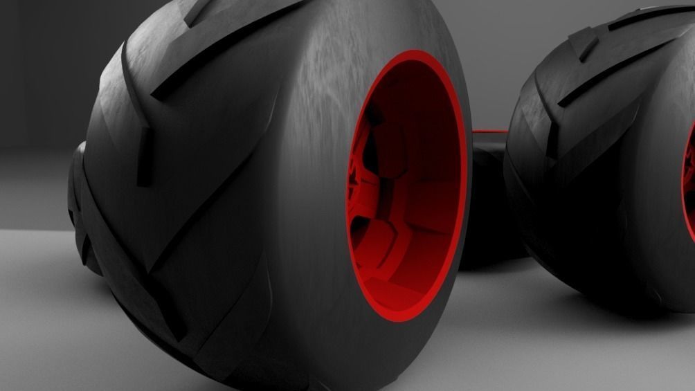 Monster wheel 1 3D model rigged | CGTrader