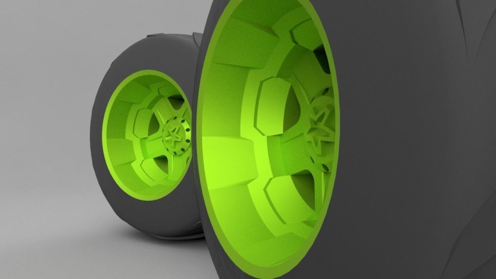Monster wheel 1 3D model rigged | CGTrader