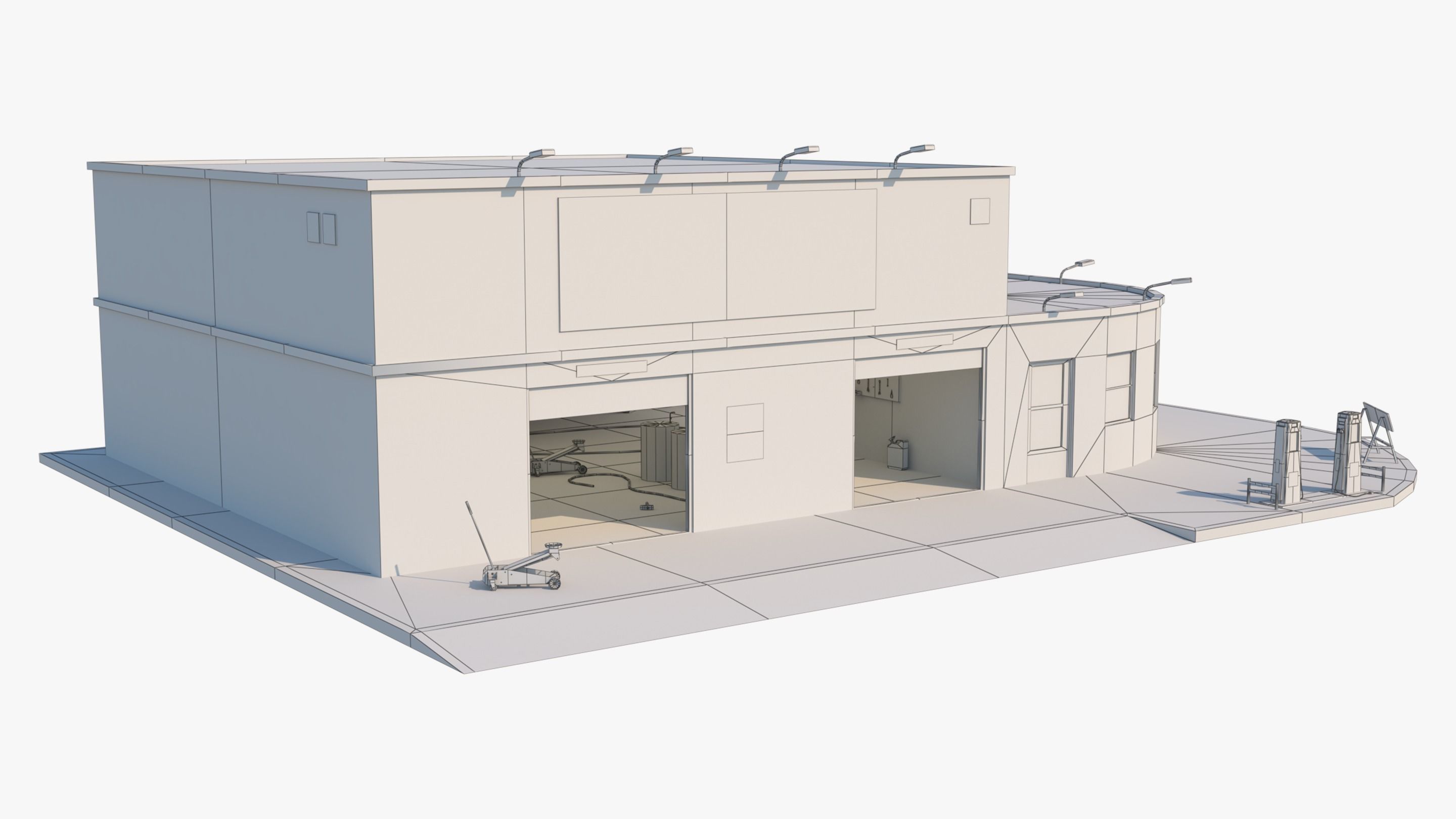 3D model Car Repair Workshop VR / AR / low-poly | CGTrader